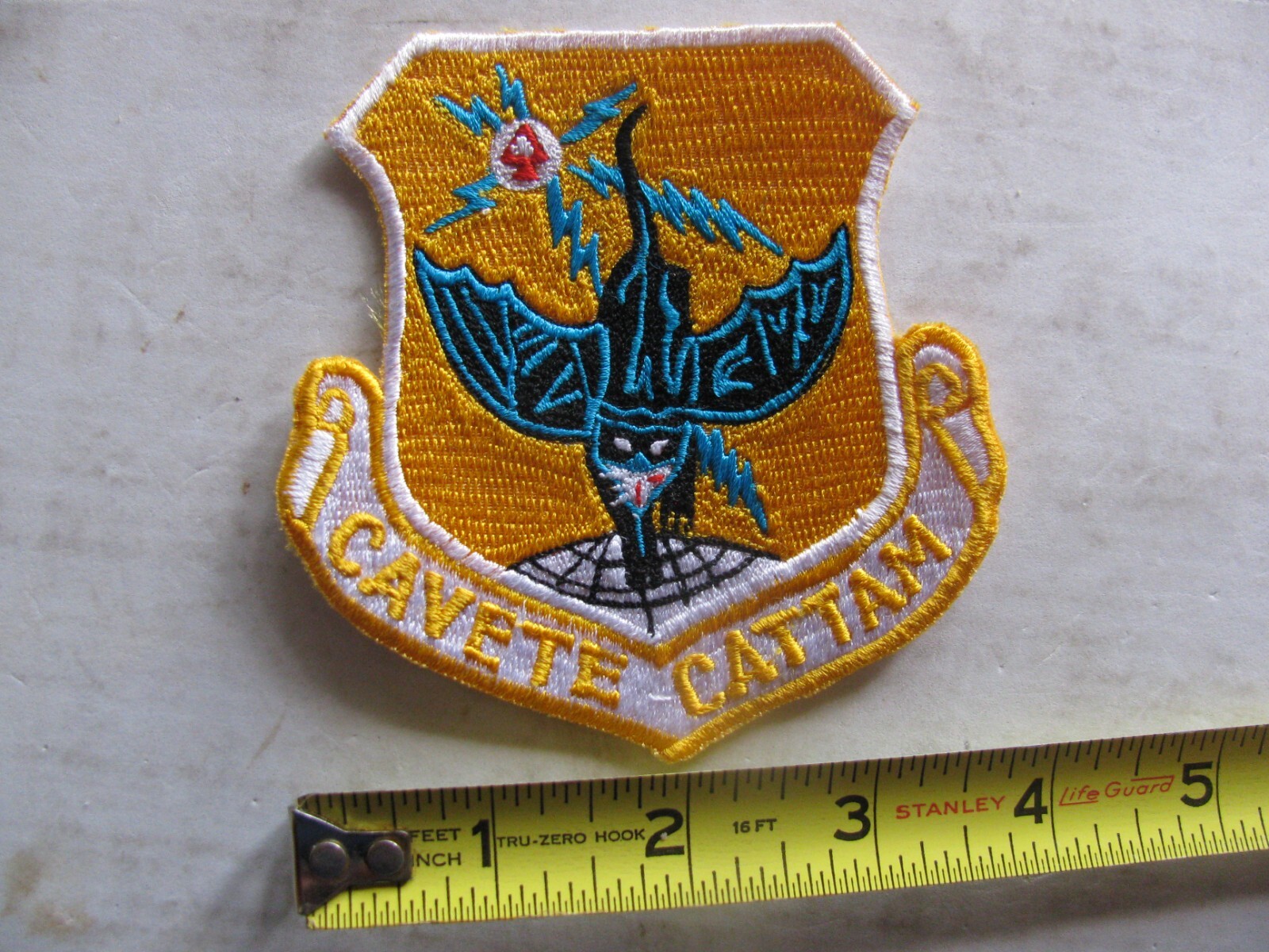 VINTAGE USAF 553 RECON WING CAVETE CATTAM MILITARY PATCH 3.75" SEW ON ...