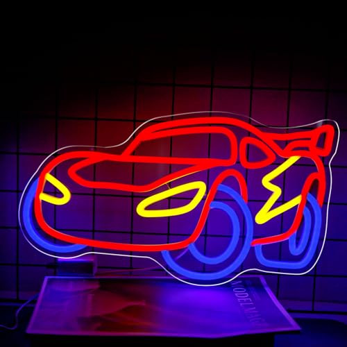 Car Neon Sign for Wall Decor Dimmable Racing Car Neon Sign Led Neon ...