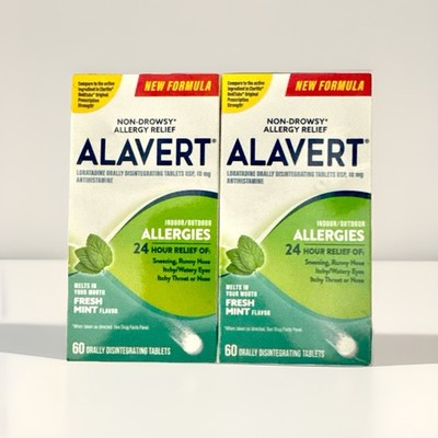 Lot Of 2 Boxes ALAVERT Allergy 24 Hr Relief, Non Drowsy,Fresh Mint ...