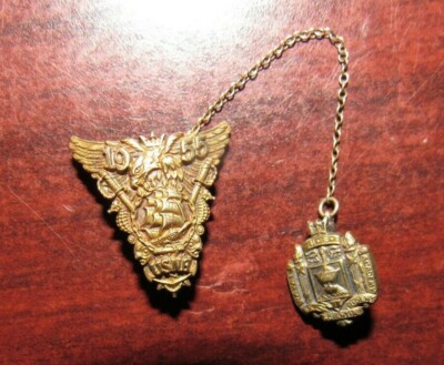 1955 United States Naval Academy Instructor 14k Gold Tie Pin w/ Chain ...