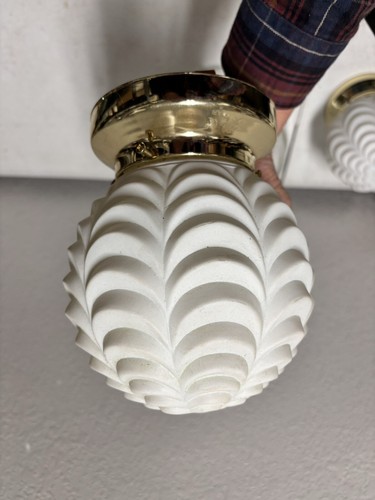 Vintage Starlight White Globe Light Fixture Hollywood Regency MCM ...