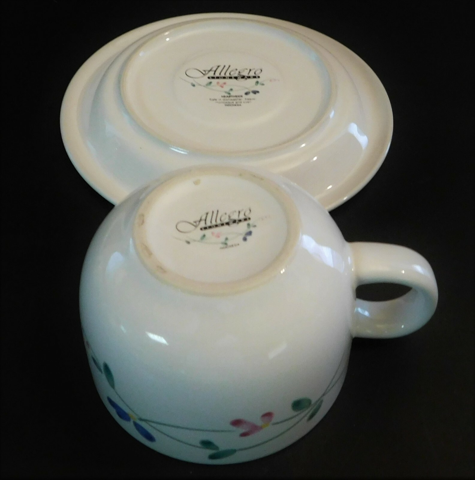 4 Allegro Stoneware Hearthside Cups & Saucer Plates Fine China ...