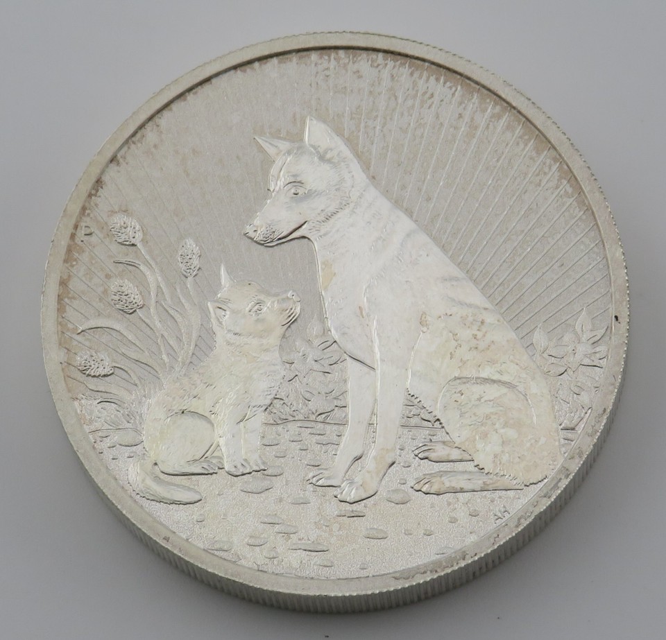 2022 2 oz Silver Australian Perth Mint Dog / Dingo & Puppy Coin - Item ...