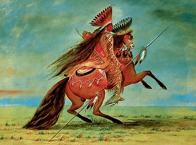 Crow Chief by GEORGE CATLIN Native American Indians Western Horse Print ...
