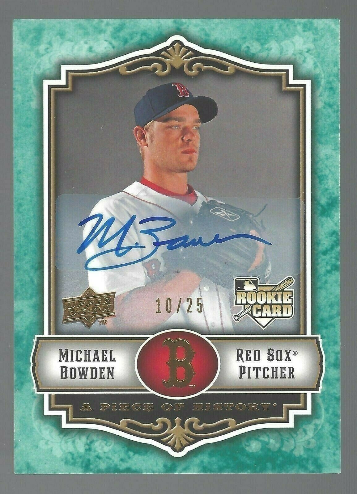 2009 Upper Deck A Piece of History - Green #107 Michael Bowden /150 for ...