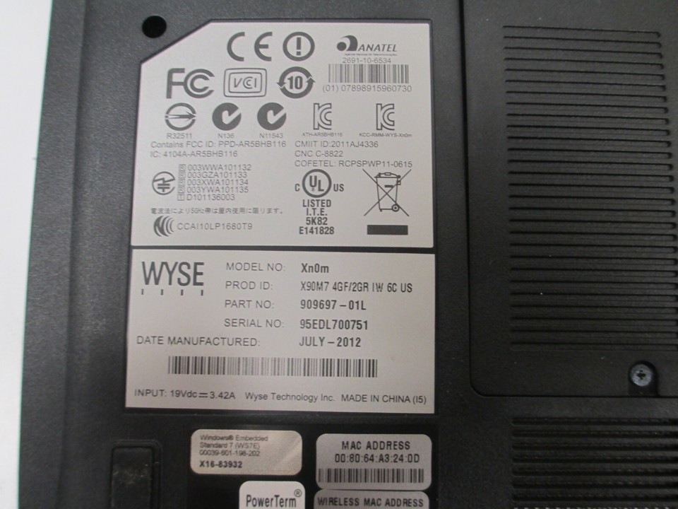 Wyse Xn0m 14" 4GB ATA Flash Disk NO OS 640KB RAM AMD G-T56N @1.65GHz | eBay