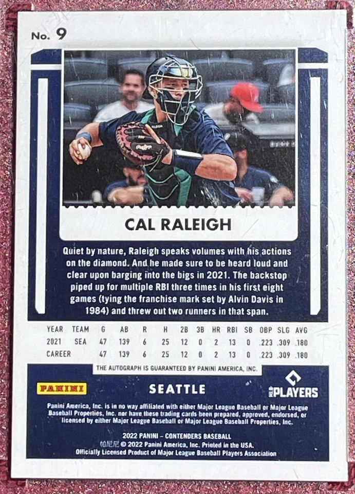 Cal Raleigh 2022 Contenders #75/75 Autograph Rookie Card RC AUTO NM+ ...