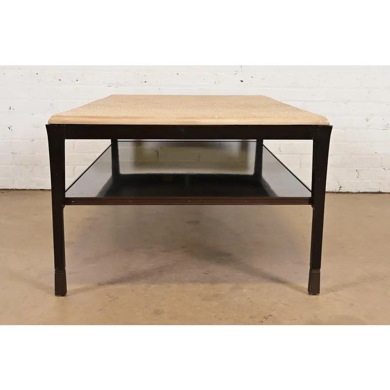 Bill Sofield for Baker Furniture Modern Mahogany Raku Top Coffee Table ...