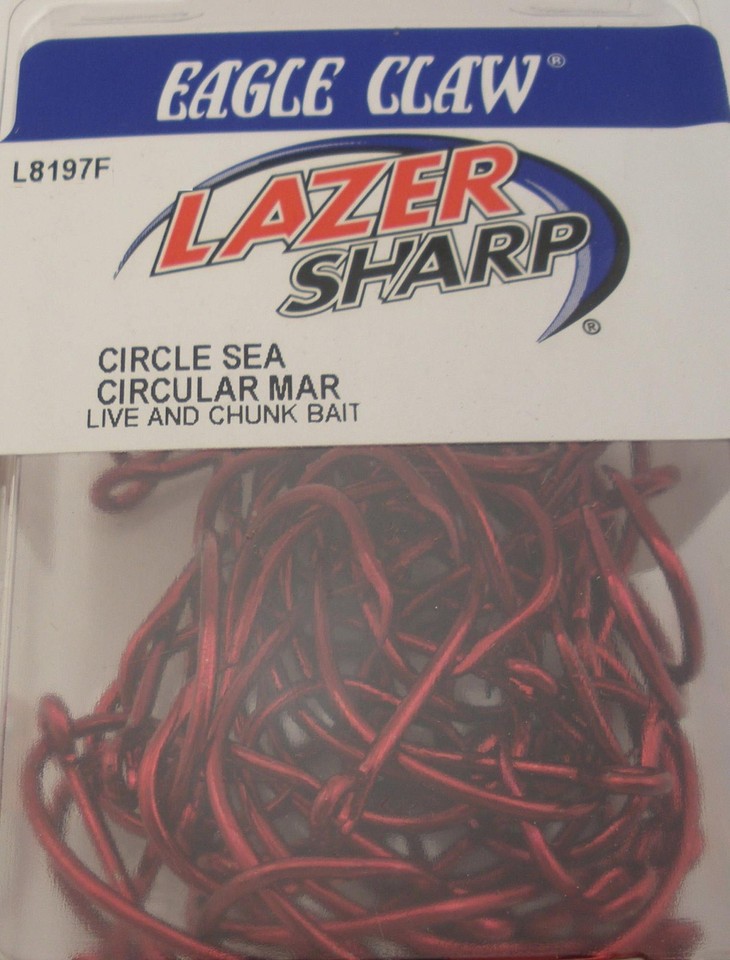 Eagle Claw L8197F #2/0 40Ct Red Circle Bait Hooks | eBay UK