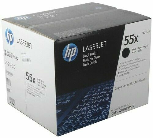 HP 55X 2-pack High Yield Black Original LaserJet Toner Cartridges, Per ...