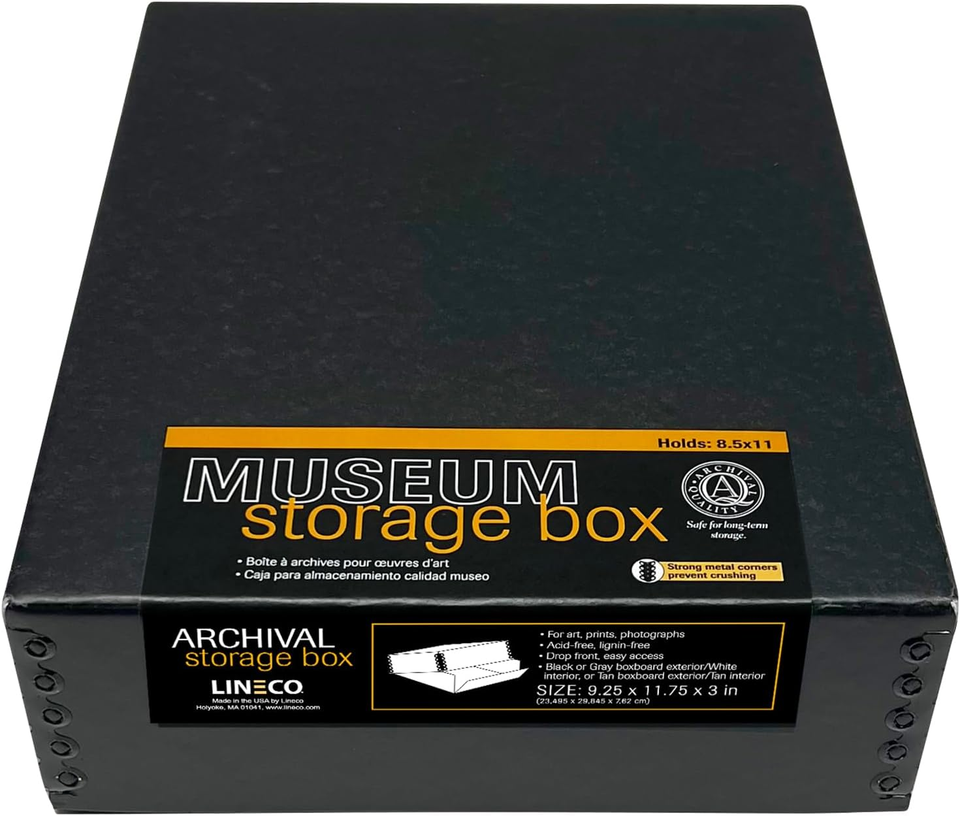 Premium Museum Archival Storage Box with Drop Front & Metal Edges | eBay