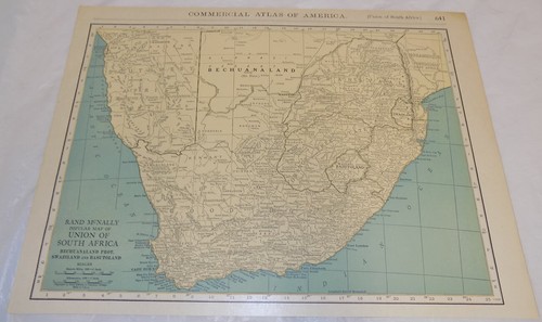 c1900 Antique COLOR Map/SOUTH AFRICA, BECHUANALAND, SWAZILAND ...