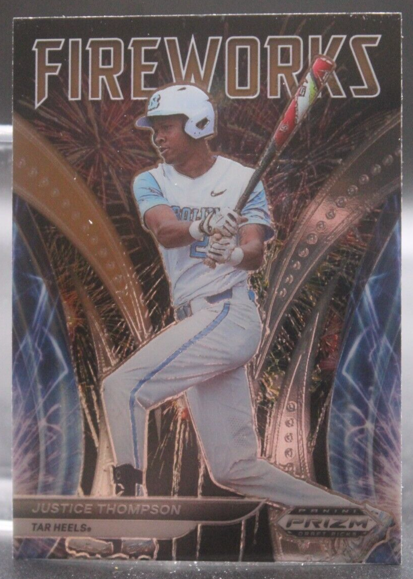 Justice Thompson (North Carolina Tar Heels/RC) 2021 Panini Prizm Draft ...