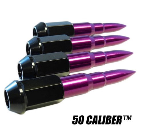 x20 50 CALIBER™ 89MM 14X1.5 FORGED STEEL LUG NUTS W/ PURPLE EXTENDED ...