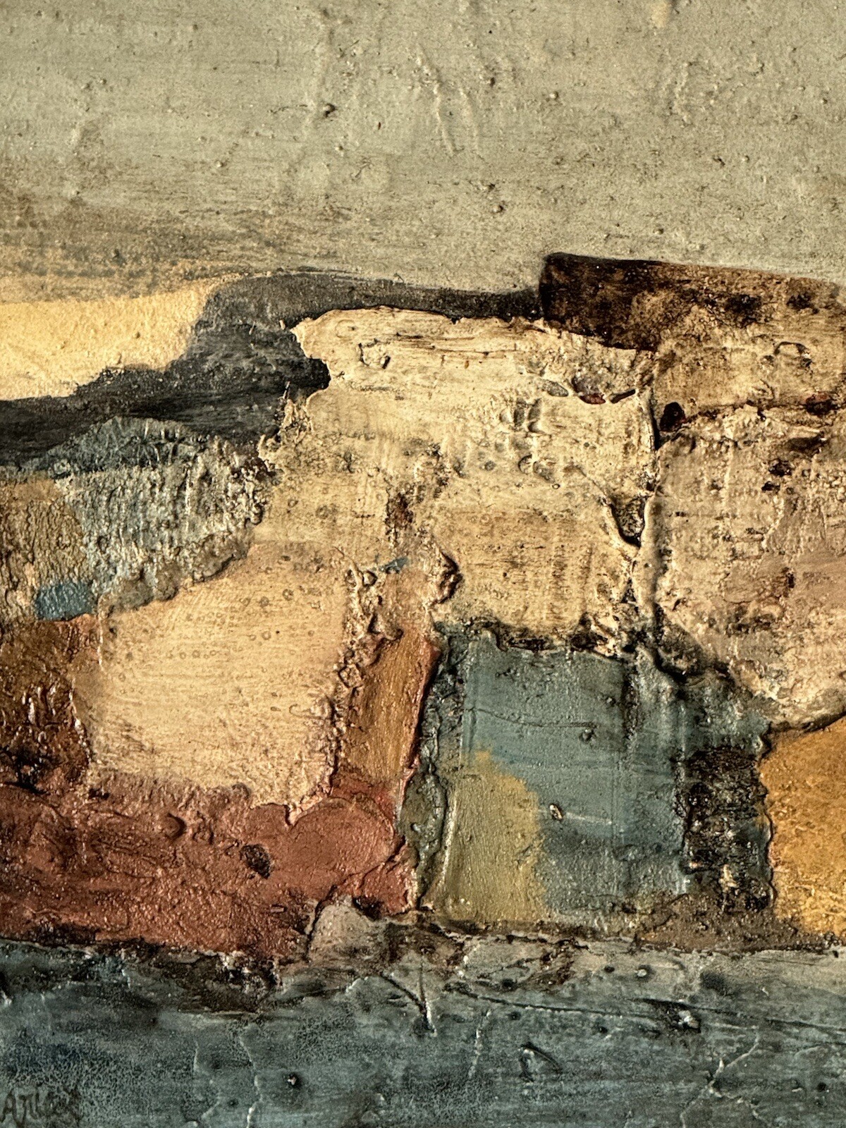 LOUIS SIEGRIEST ANTIQUE MODERN ABSTRACT OIL PAINTING OLD VINTAGE ...
