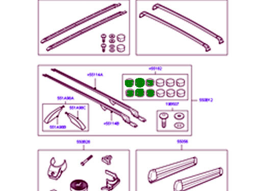 GENUINE LAND ROVER ROOF RAIL CAP LR3 LR4 SET OF 6 CAPS NEW DBD500020PVJ ...