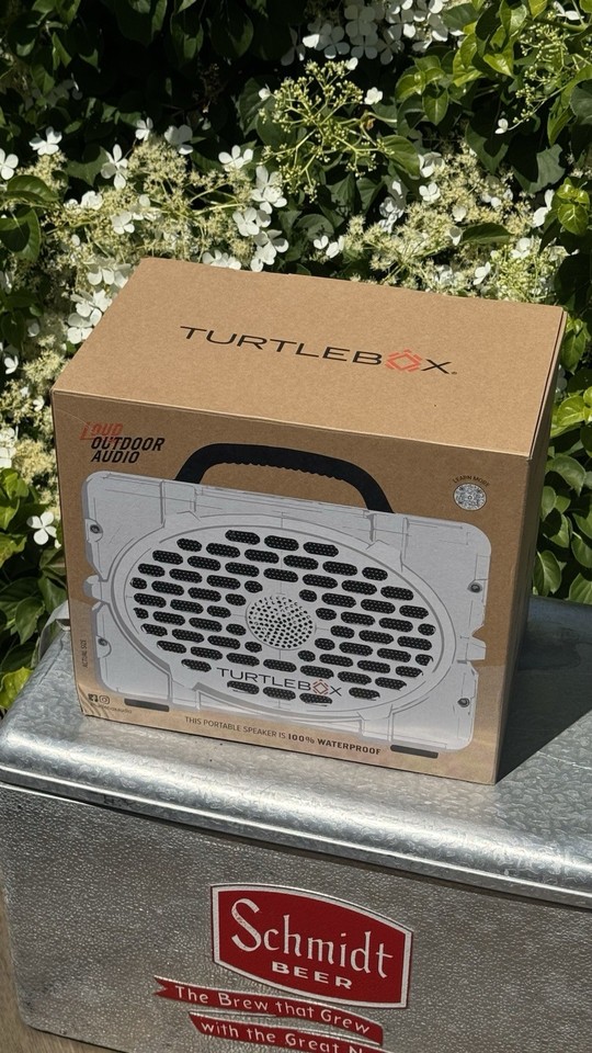 Turtlebox Gen 2 Bluetooth Speaker White W/ Blue Handle | eBay
