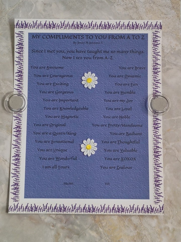 Show Your Affections with an embellished Poster Poem- My Compliments to ...