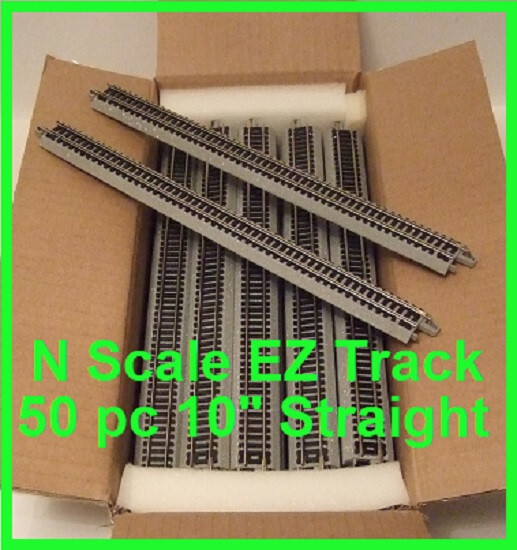 N Scale Model Railroad Trains Layout Bachmann EZ Track 50 Pieces of 10 ...