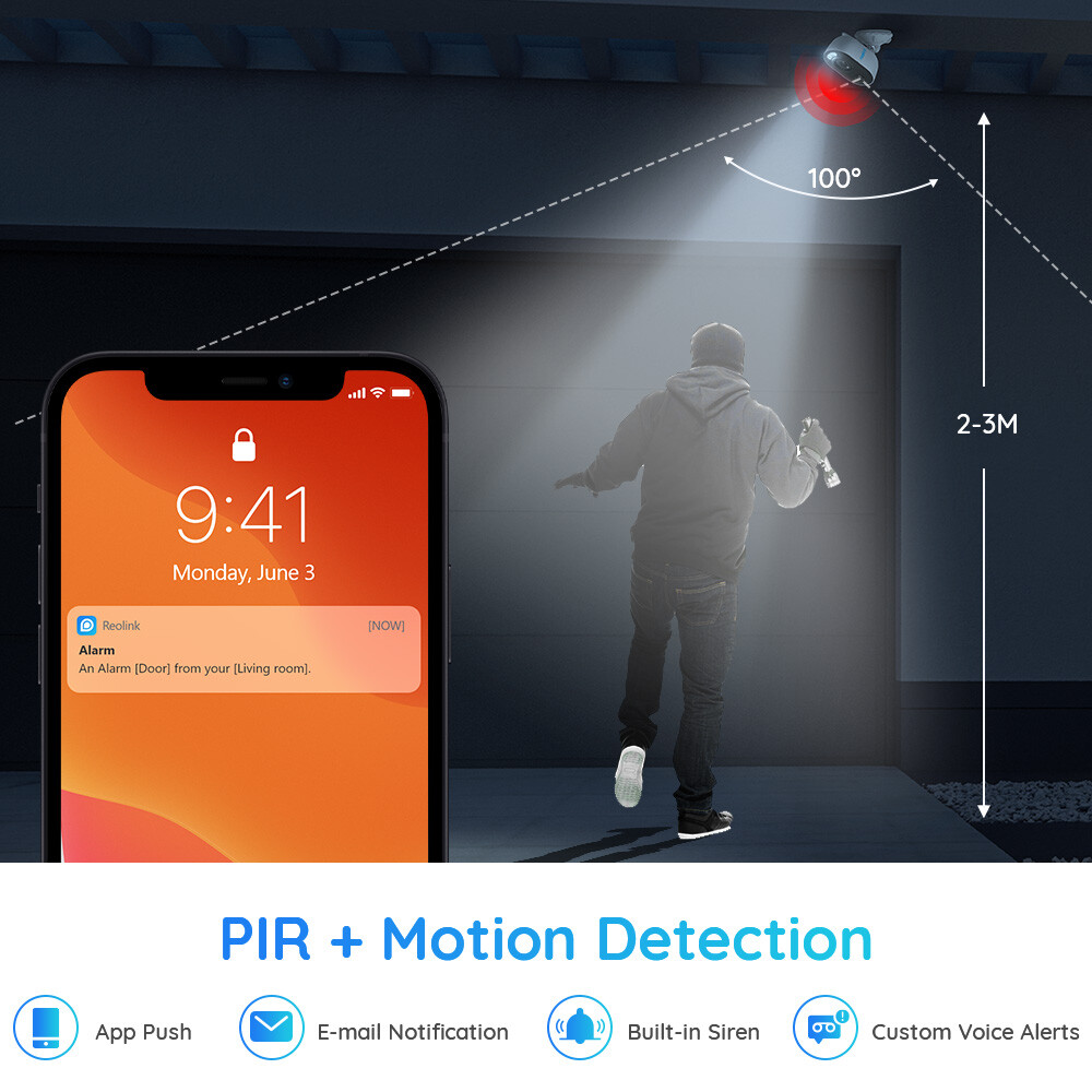 Reolink Lumus Spotlight WIFI LED Security Camera 1080p Outdoor PIR 2 ...