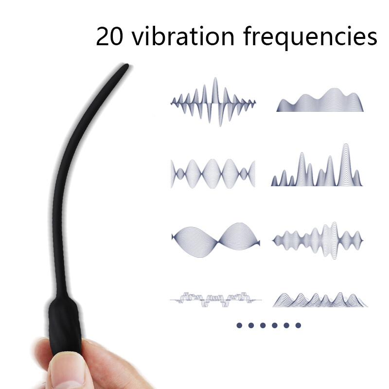 20 Speeds Urethral Vibrator Dilator Male Sound Stretcher Penis Plug USB ...