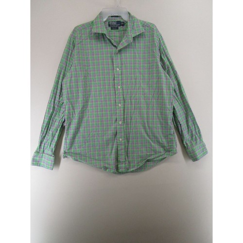 Polo by Ralph Lauren Mens L Buttons Up Long Sleeve Collared Shirt Green ...