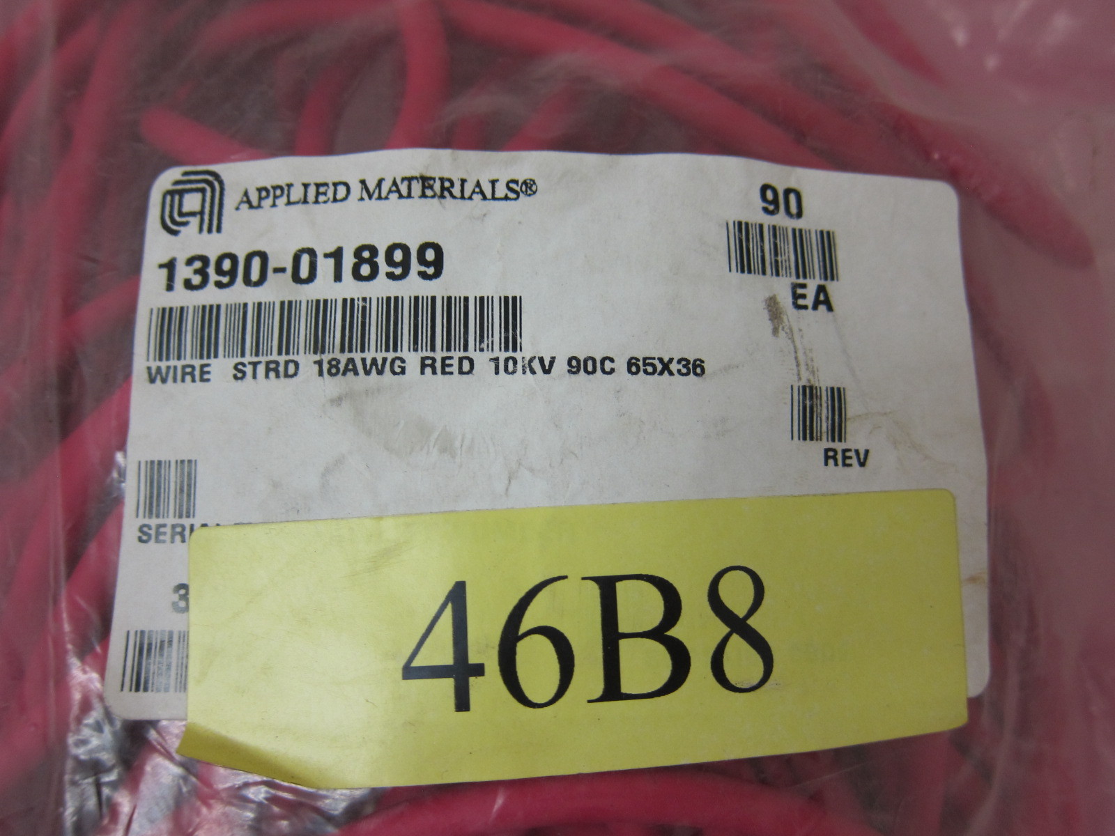 90 AMAT 1390-01899 Wire Strd 18 AWG Red 10KV 90C 65x36 | eBay