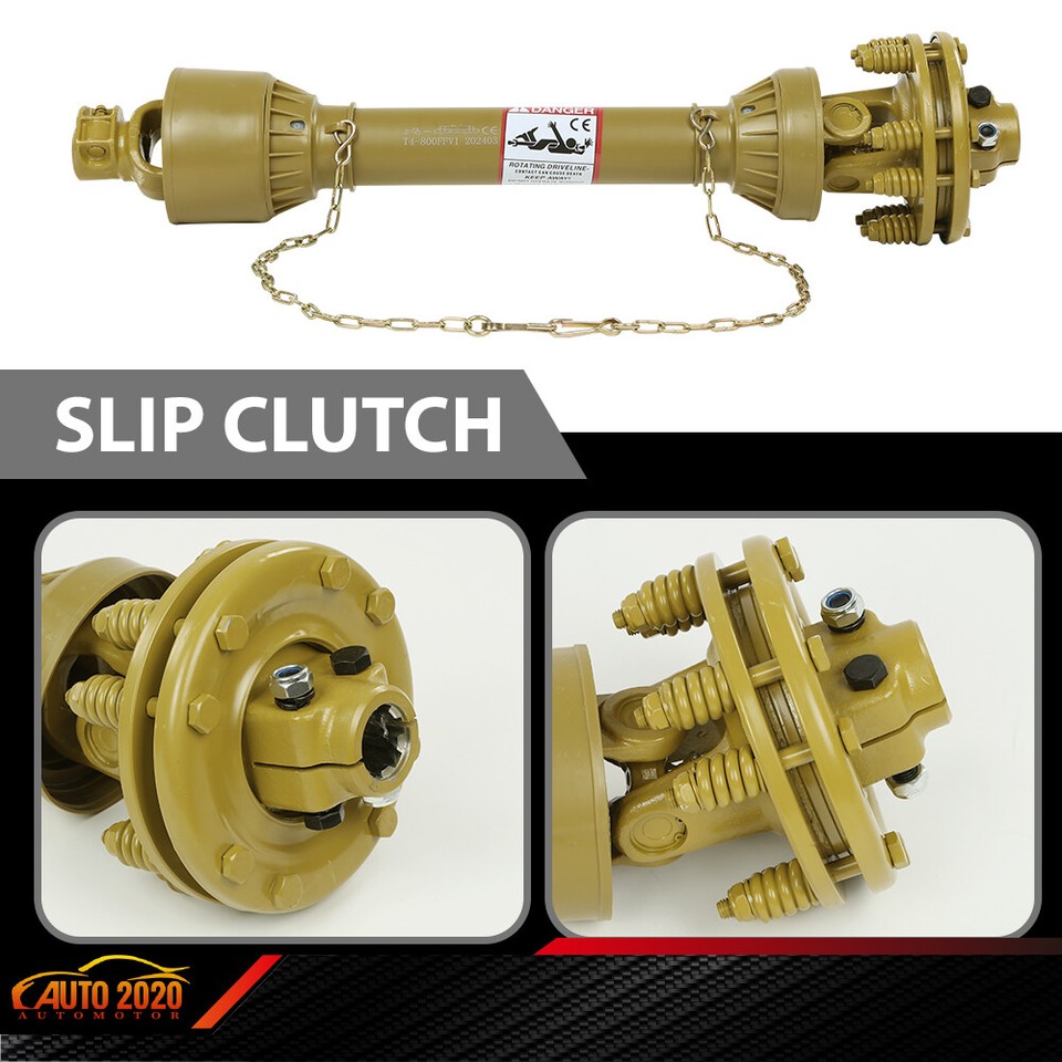 New Yellow PTO Shaft PTO Drive Shaft 1-3/8"x6 Spline w/ Slip Clutch T4 ...