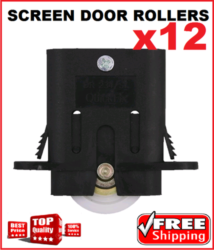 12 x Speed fit Sliding Security Screen Door Roller Spring Loaded Black ...