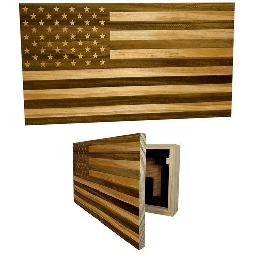 American Flag Concealed Gun Cabinet, Hidden Gun Storage by Bellewood ...