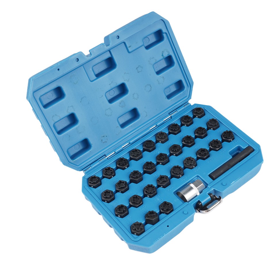 32Pcs Wheel Lock Key Set Wheel Lock Lug Nut Removal Kit for Removing ...