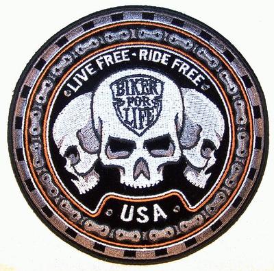 BIKER FOR LIFE EMBROIDERED PATCH P6283 iron on sew bikers JACKET ...