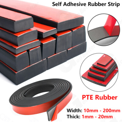 Self Adhesive Rubber Strip Pads Adhesive Backed Solid Seals Gasket 10mm ...