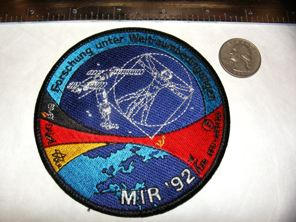 MIR '92 Patch NASA ESA DARA DLR Soyuz TM-14 Flade Russian Space Station ...