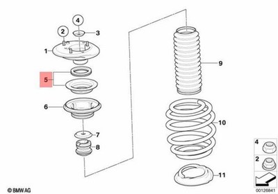 Genuine BMW E38 E39 E46 E52 Coil Spring Pocket With Bearing OEM ...