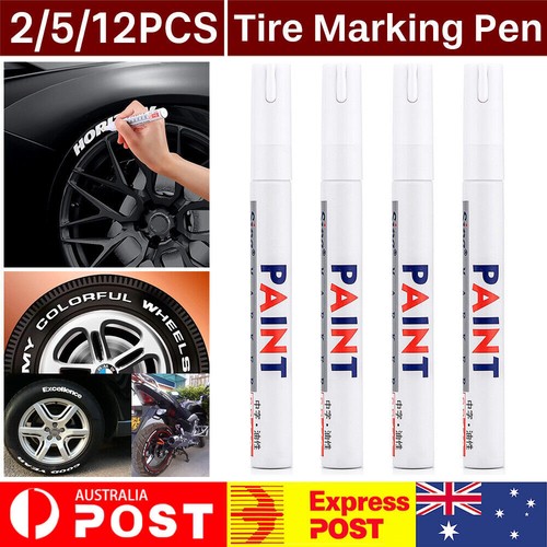 12x Waterproof White Paint Pens Permanent Marker Pen For Car Rubber ...
