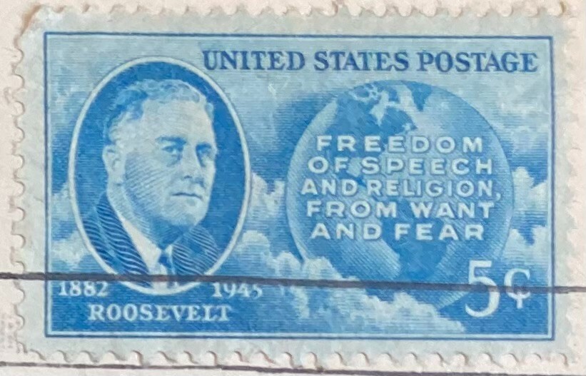 1946 1st-Day Issue Franklin Roosevelt In Memoriam 5¢ Stamp/FDR ...