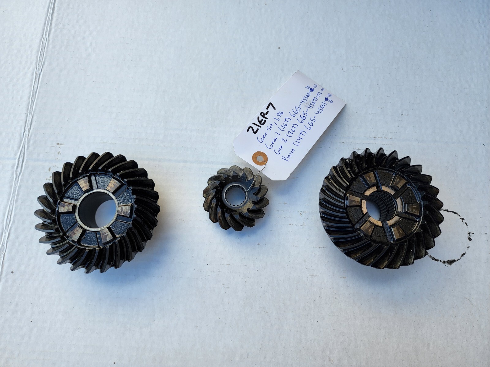 YAMAHA GEAR SET, 1.86 RATIO, GEAR 1, GEAR 2, PINION, FROM 2000 ...