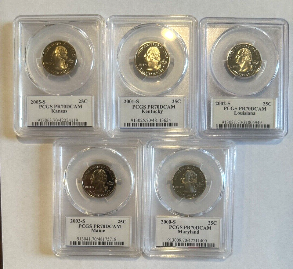 Complete Set of 50 State Quarters-1999-2008-All PCGS PR70 DCAM State ...