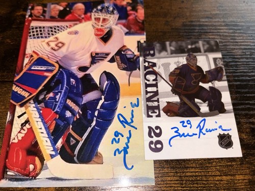 Autographed 4x6 Photo BRUCE RACINE St. Louis Blues Signed + Card NHL ...