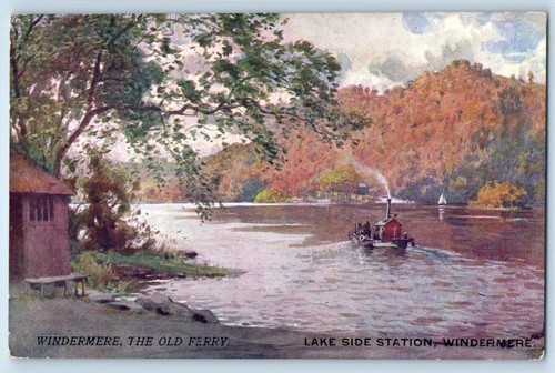 England Postcard Lake Side Station Windermere Old Ferry c1910 Tuck Art ...