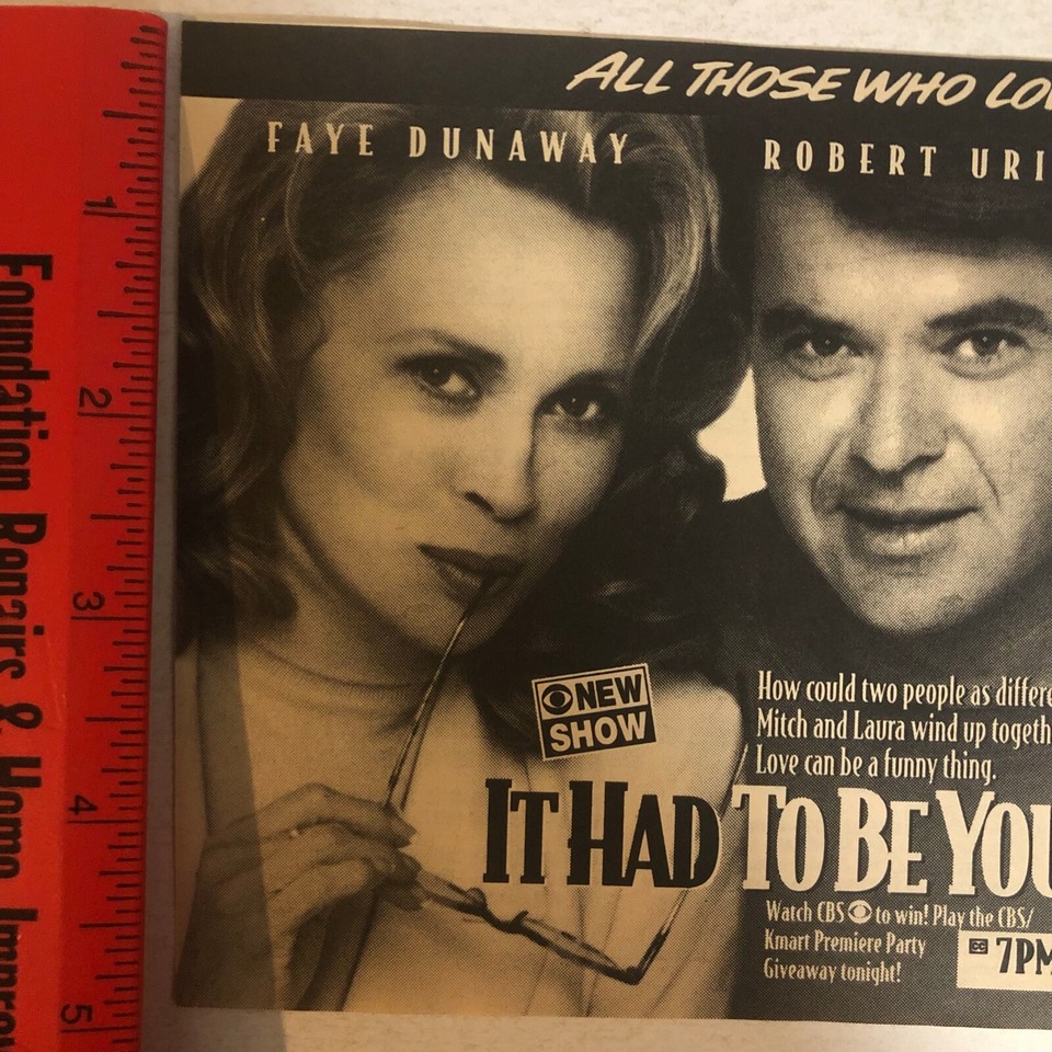 It Had To Be You TV guide Print Ad Robert Urich Faye Dunaway Will Estes ...