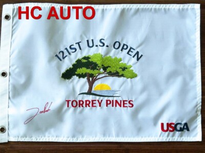 JON RAHM SIGNED US OPEN DELUXE PIN FLAG- COA- MASTERS, MICKELSON | eBay