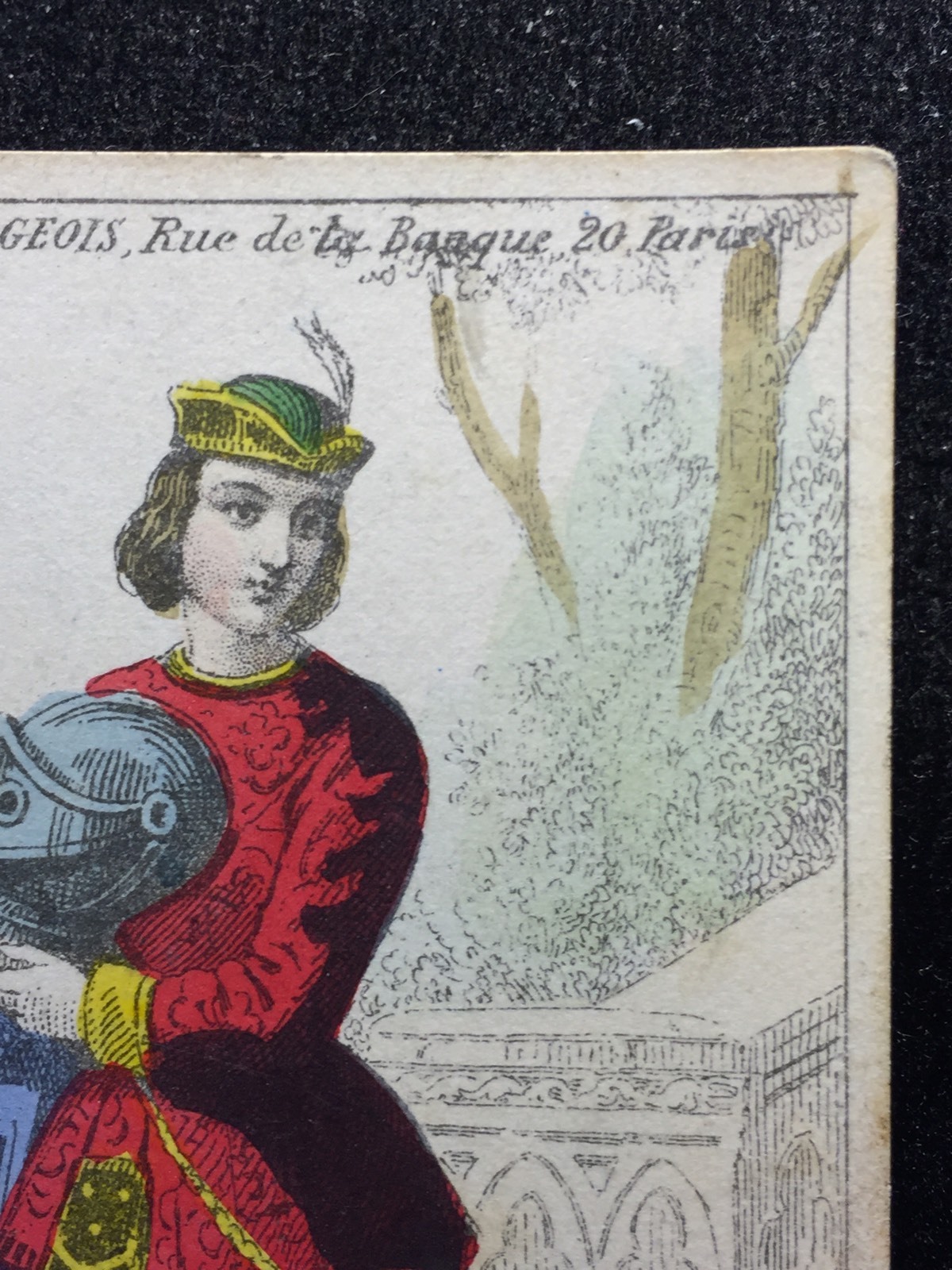 c1850 Hand Colour Engraved Antique Playing Cards Medieval Knave ...
