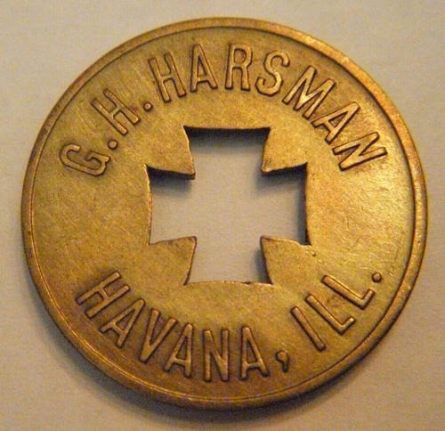 G.H. Harsman, Havana, IL., Good for 5 Cents at The Bar, 1910 | eBay ...