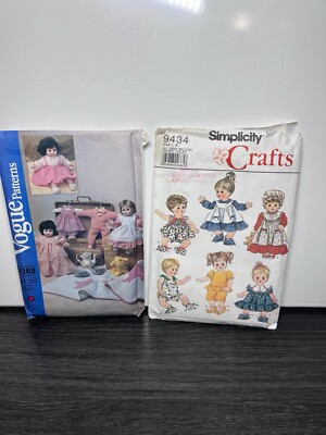 Doll Sewing Patterns Vogue 2868 Simplicity 9434 Vintage Crafts | eBay