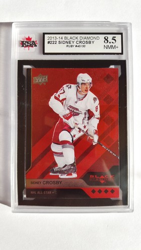 Sidney Crosby 2013-14 Quad Black Diamond Ruby Hockey Card #40/50 Graded ...