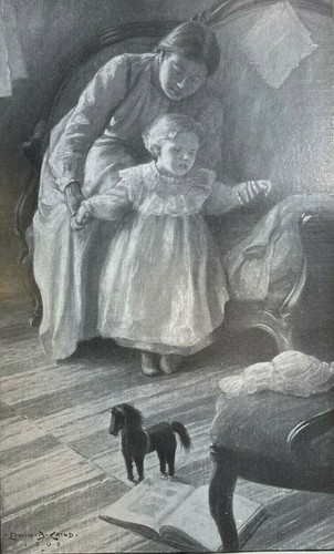 1903 Vintage Illustration Edwin B. Child Victorian Woman And Daughter ...