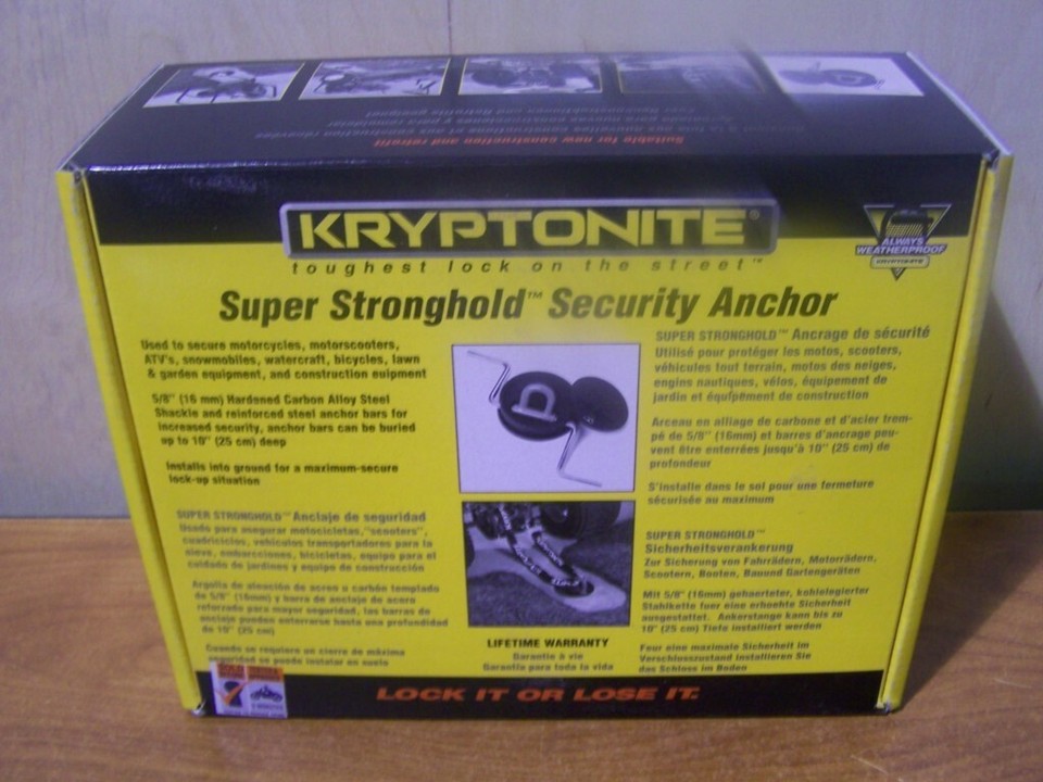 KRYPTONITE COMMERCIAL STRONGHOLD GROUND SECURITY ANCHOR LOCK ATV ...
