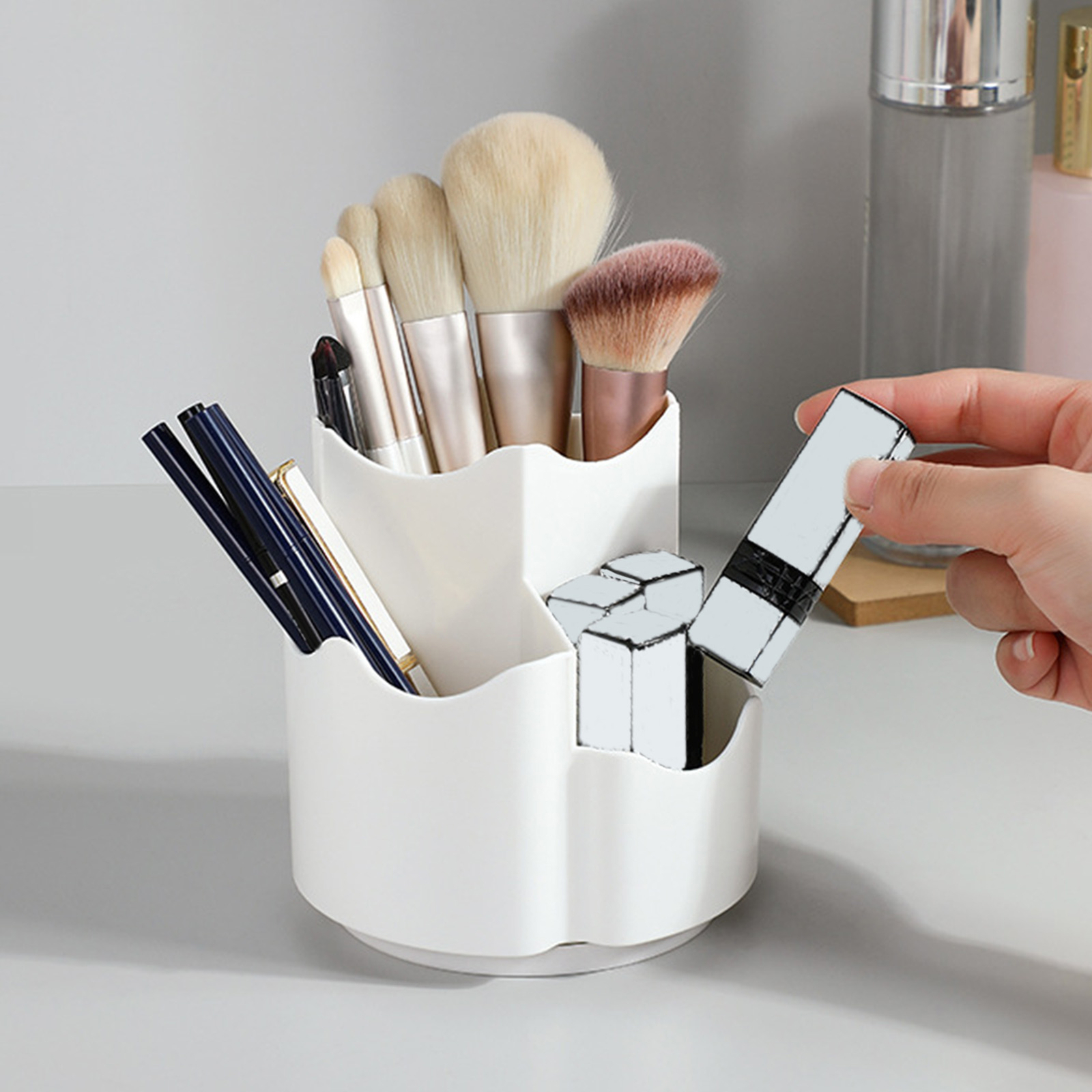 Cosmetics Storage Box Rotatable Item Storage 360-degree Rotating Makeup ...